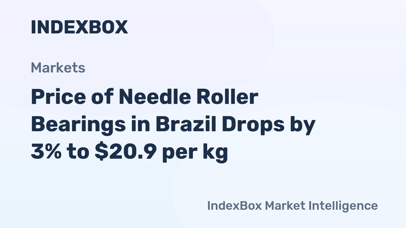 Price of Needle Roller Bearings in Brazil Drops by 3% to $20.9 per kg