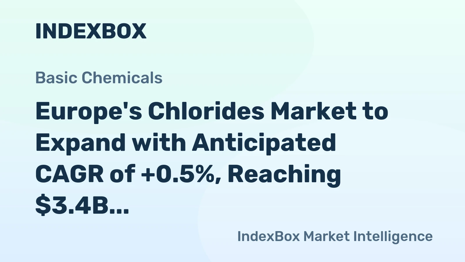 Europe's Chlorides Market to Expand with Anticipated CAGR of +0.5%, Reaching $3.4B by 2035