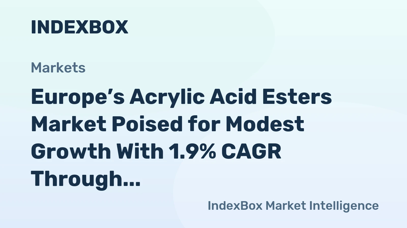 Europe’s Acrylic Acid Esters Market Poised for Modest Growth With 1.9% CAGR Through 2035