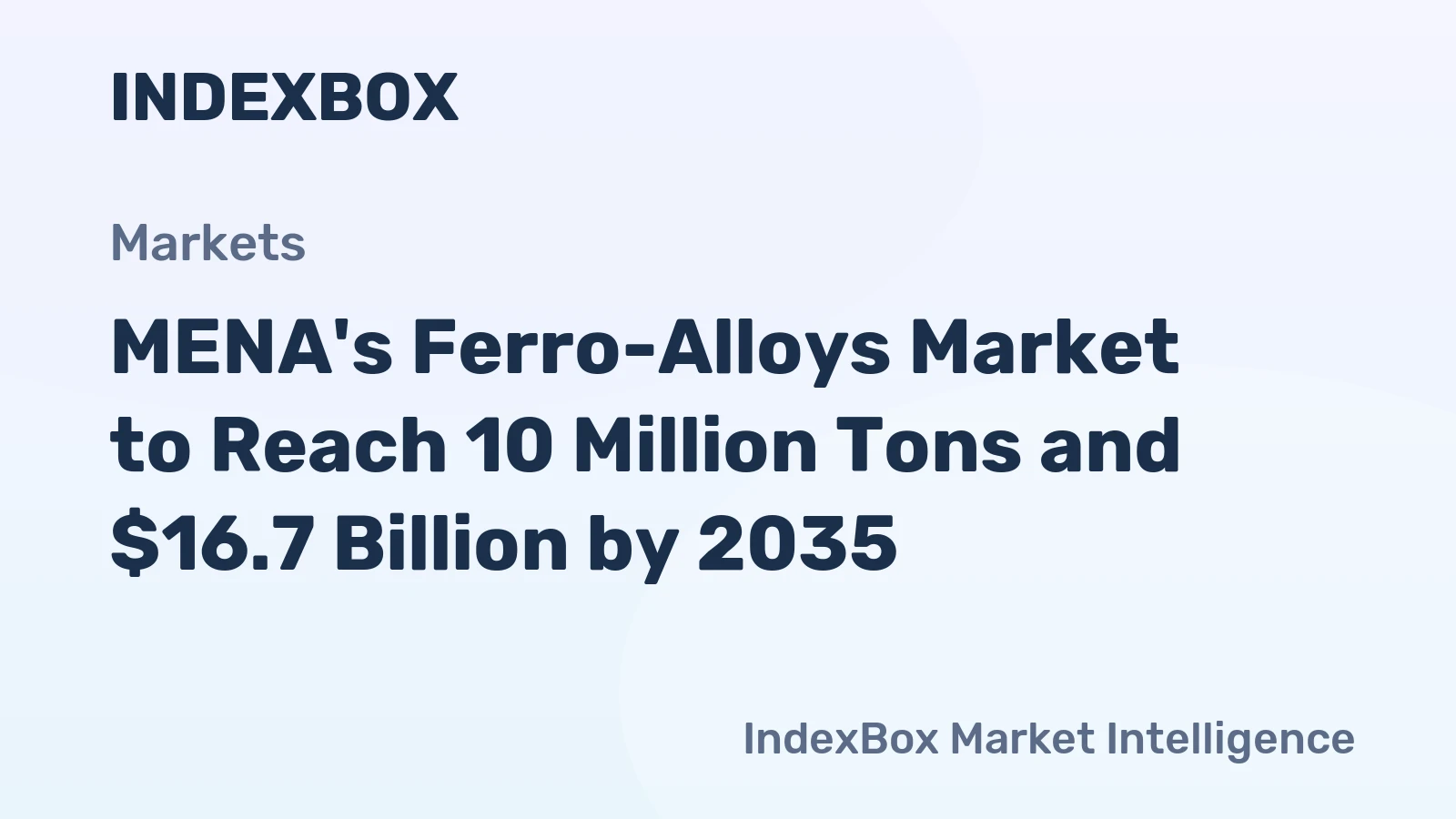 MENA's Ferro-Alloys Market to Reach 10 Million Tons and $16.7 Billion by 2035