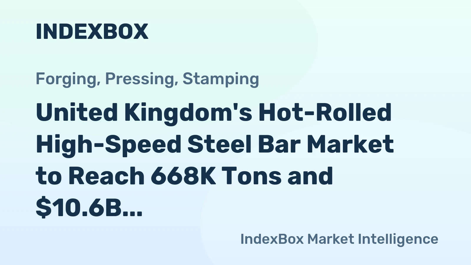 United Kingdom's Hot-Rolled High-Speed Steel Bar Market to Reach 668K Tons and $10.6B