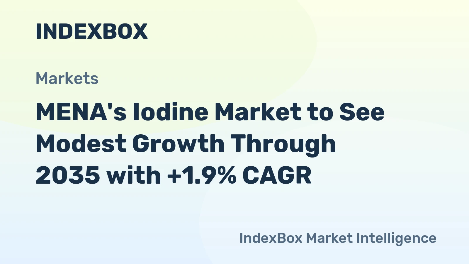 MENA's Iodine Market to See Modest Growth Through 2035 with +1.9% CAGR