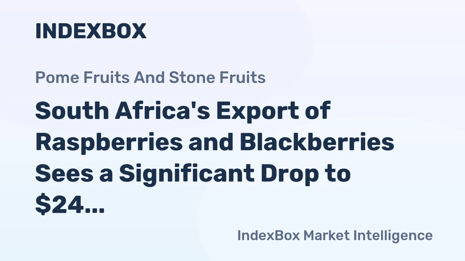 South Africa's Export of Raspberries and Blackberries Sees a Significant Drop to $24 Million in 2023.