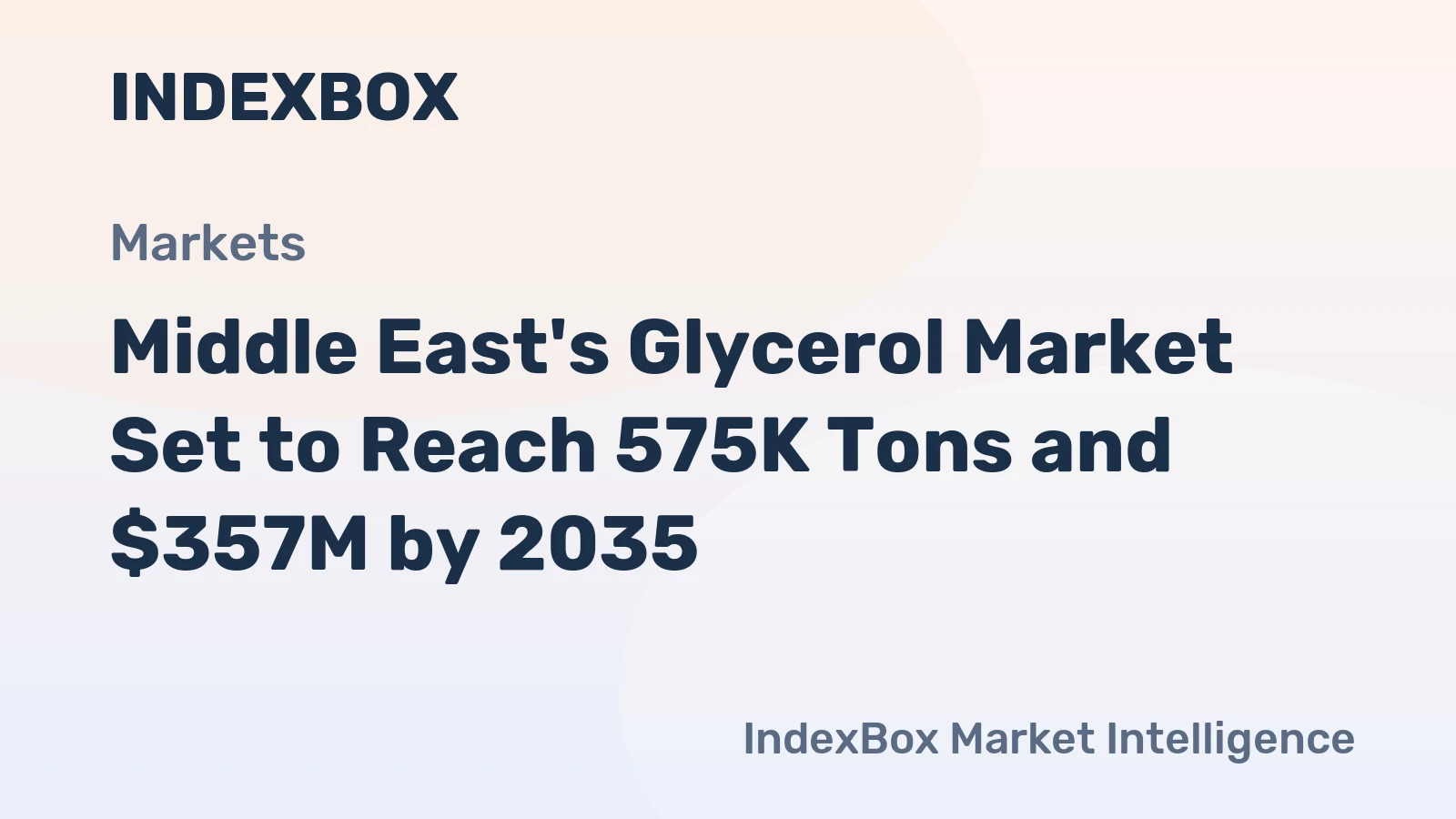 Middle East's Glycerol Market Set to Reach 575K Tons and $357M by 2035