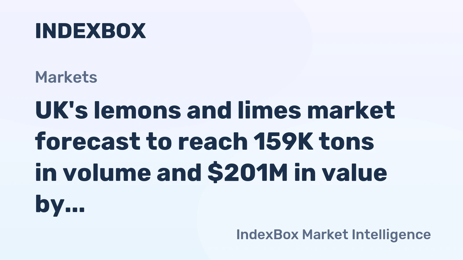 UK's lemons and limes market forecast to reach 159K tons in volume and $201M in value by 2035, showing continued but slower growth.