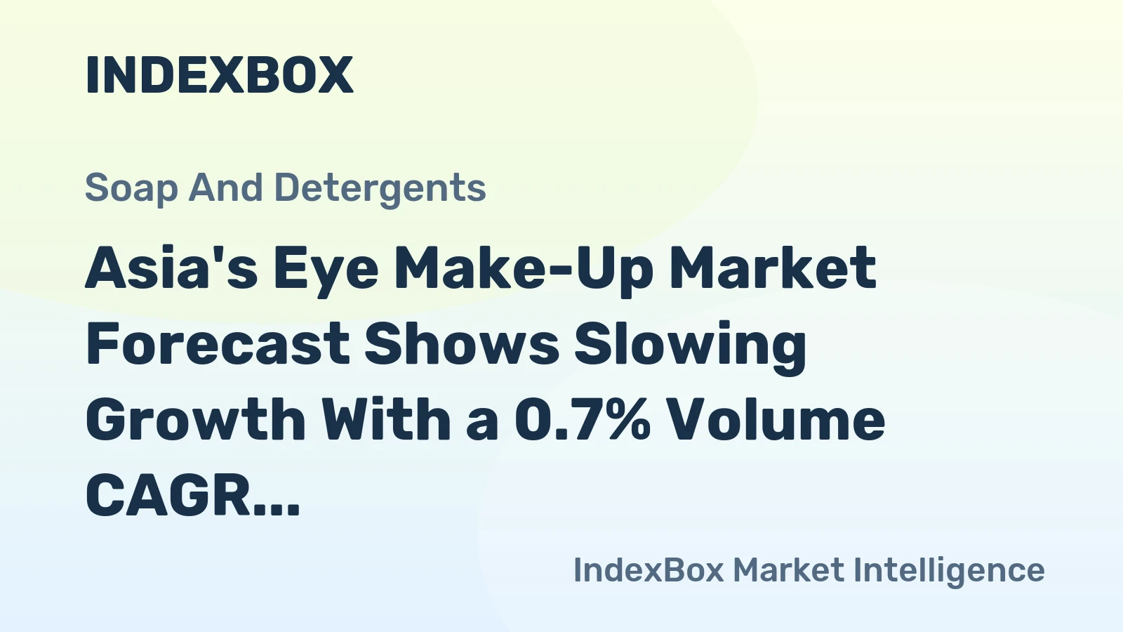Asia's Eye Make-Up Market Forecast Shows Slowing Growth With a 0.7% Volume CAGR