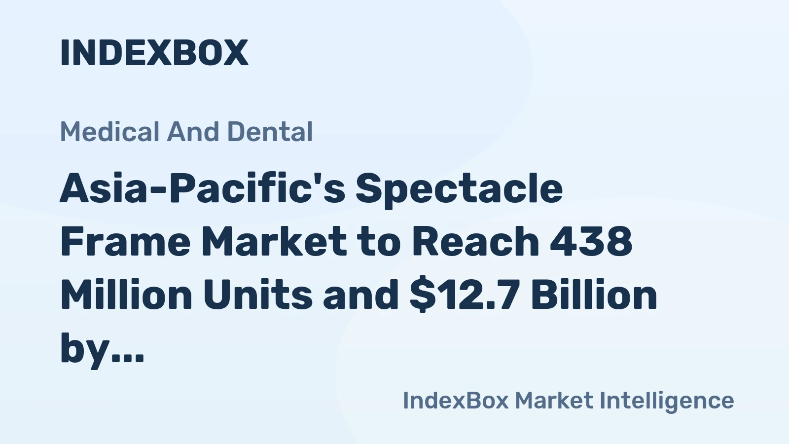 Asia-Pacific's Spectacle Frame Market to Reach 438 Million Units and $12.7 Billion by 2035