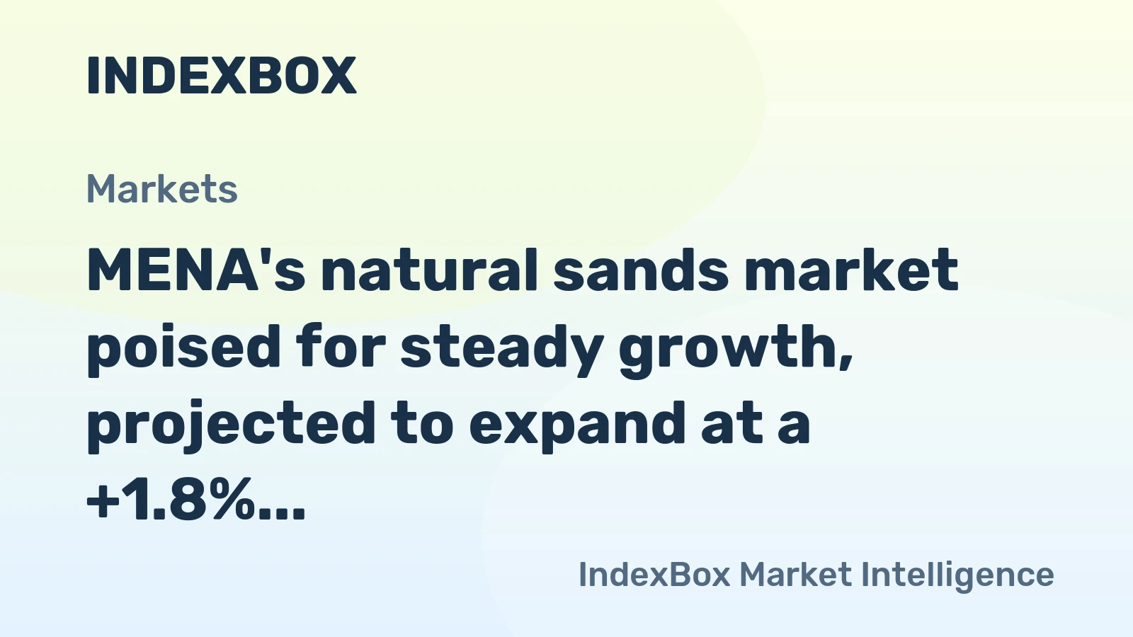 MENA's natural sands market poised for steady growth, projected to expand at a +1.8% CAGR in value terms through 2035.