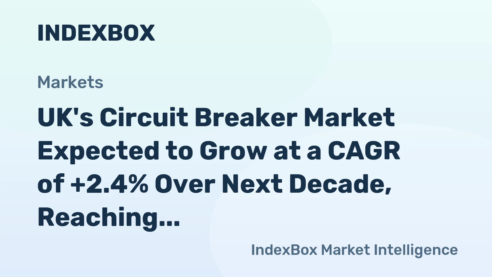 UK's Circuit Breaker Market Expected to Grow at a CAGR of +2.4% Over Next Decade, Reaching $553M by 2035