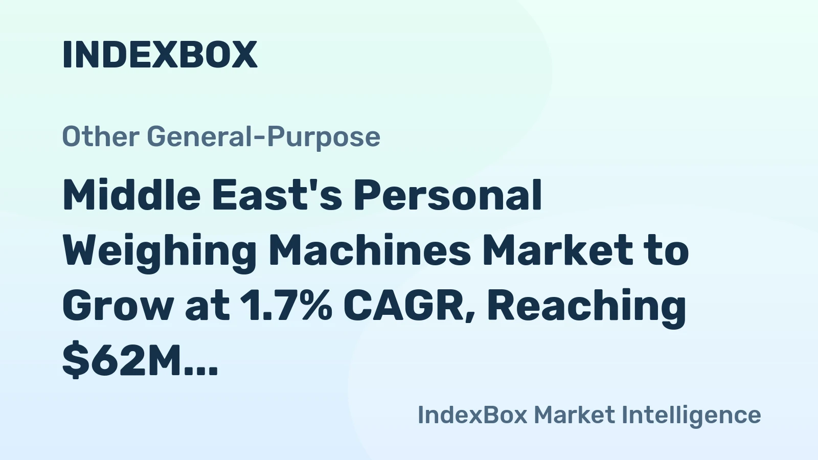 Middle East's Personal Weighing Machines Market to Grow at 1.7% CAGR, Reaching $62M by 2035