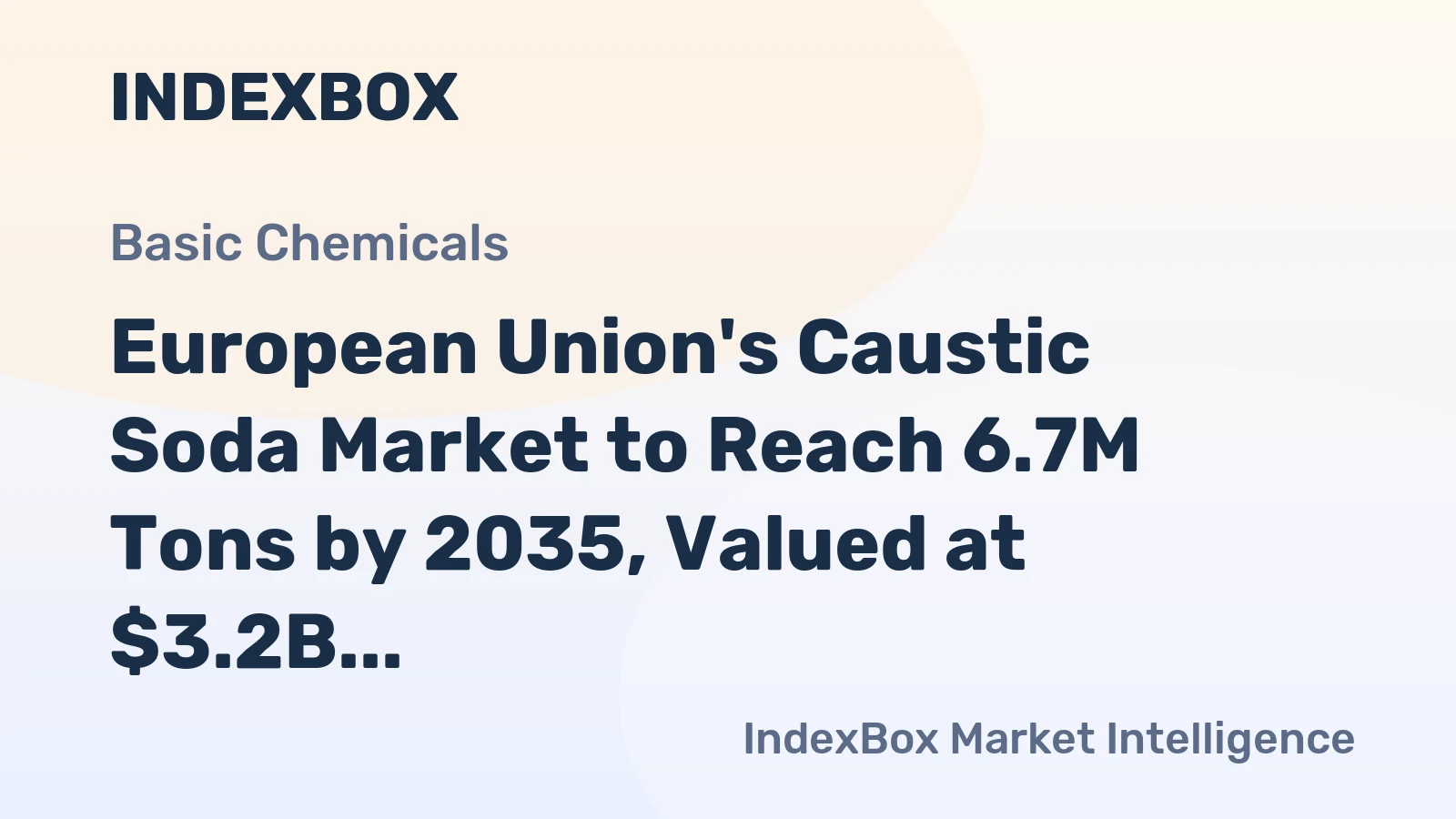 European Union's Caustic Soda Market to Reach 6.7M Tons by 2035, Valued at $3.2B