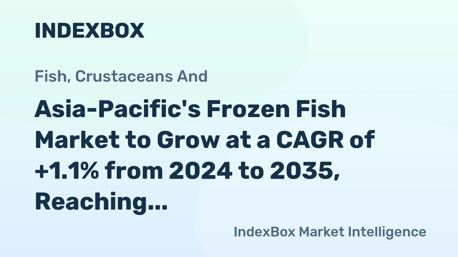 Asia-Pacific's Frozen Fish Market to Grow at a CAGR of +1.1% from 2024 to 2035, Reaching $76.6B by the End of 2035