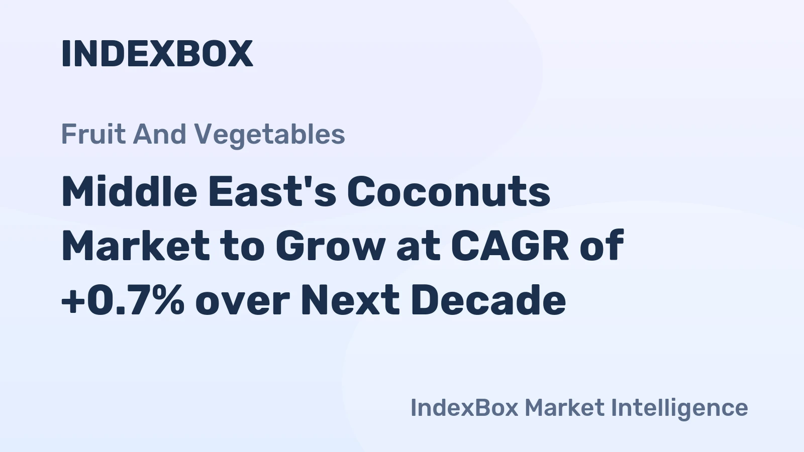 Middle East's Coconuts Market to Grow at CAGR of +0.7% over Next Decade