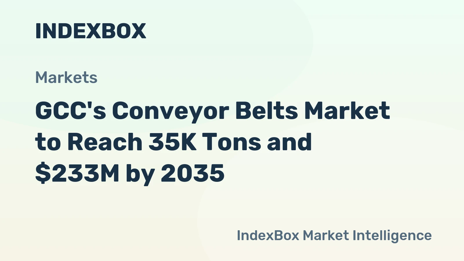 GCC's Conveyor Belts Market to Reach 35K Tons and $233M by 2035