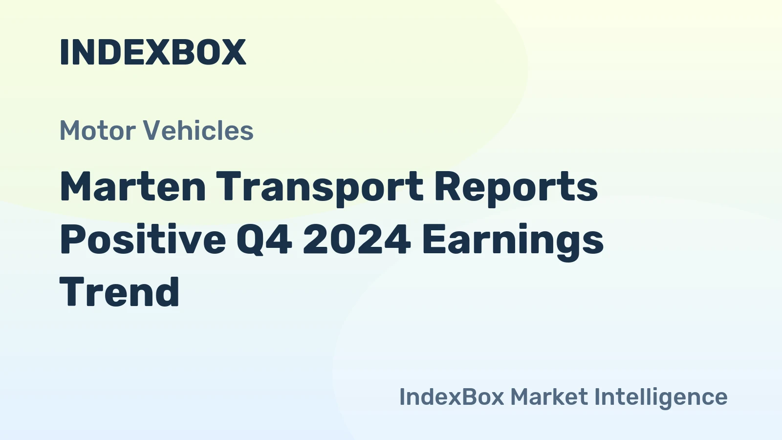 Marten Transport Reports Positive Q4 2024 Earnings Trend