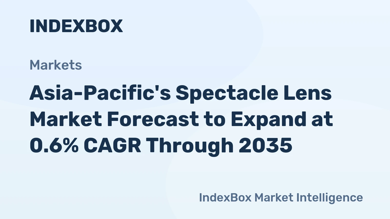 Asia-Pacific's Spectacle Lens Market Forecast to Expand at 0.6% CAGR Through 2035