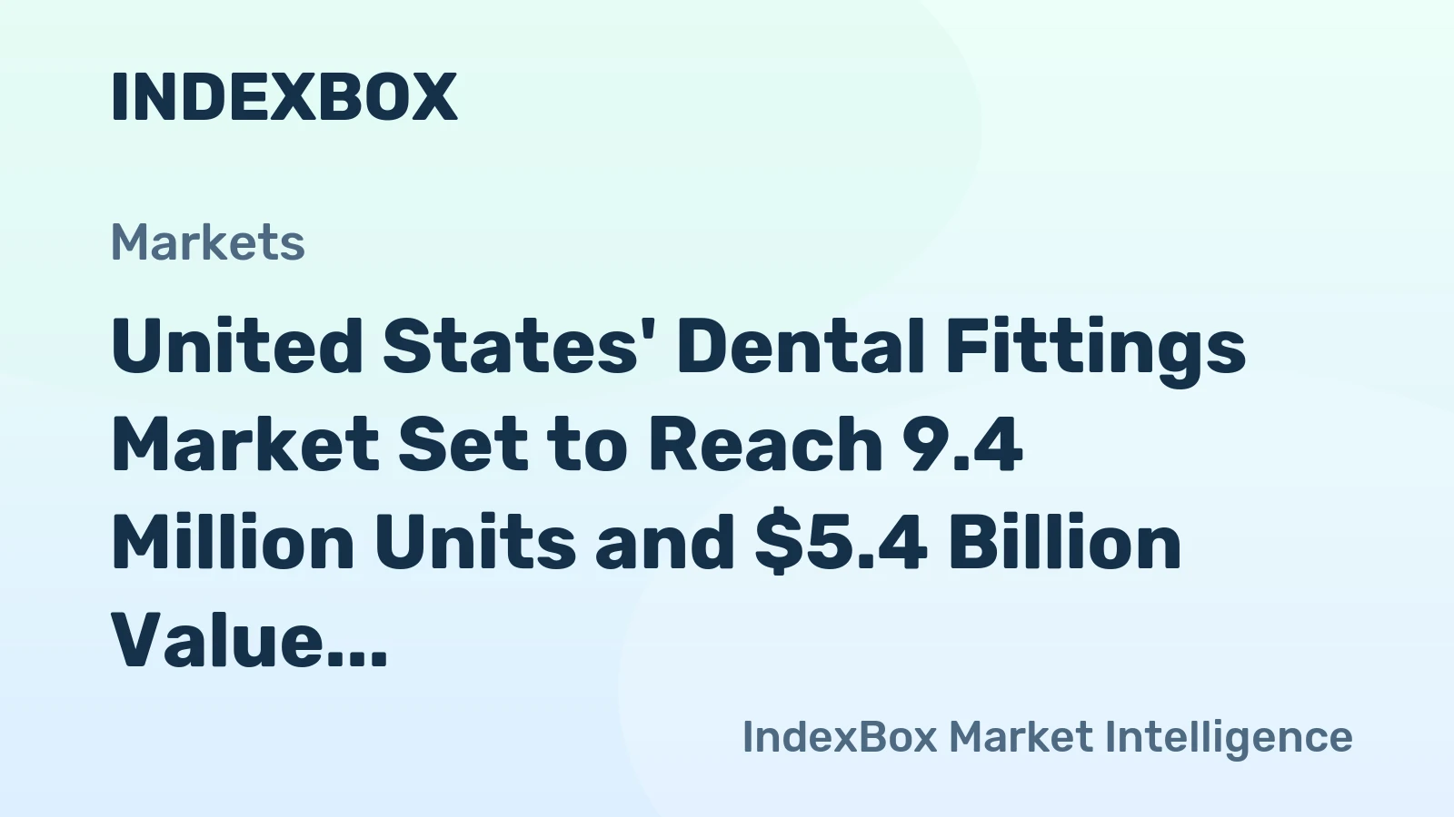United States' Dental Fittings Market Set to Reach 9.4 Million Units and $5.4 Billion Value