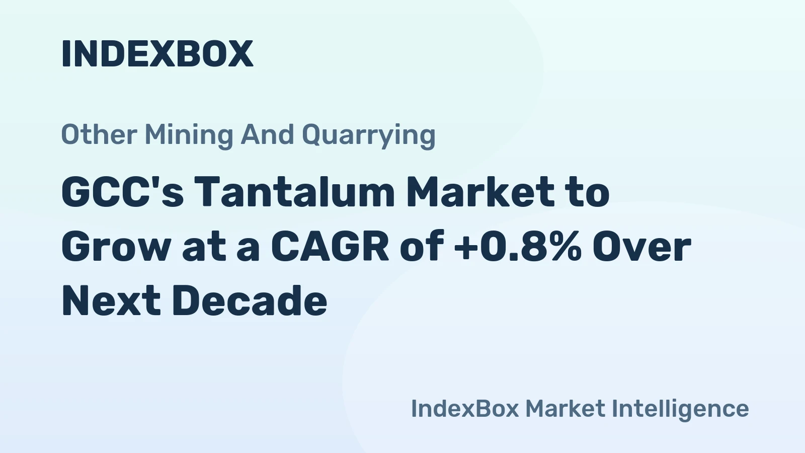 GCC's Tantalum Market to Grow at a CAGR of +0.8% Over Next Decade
