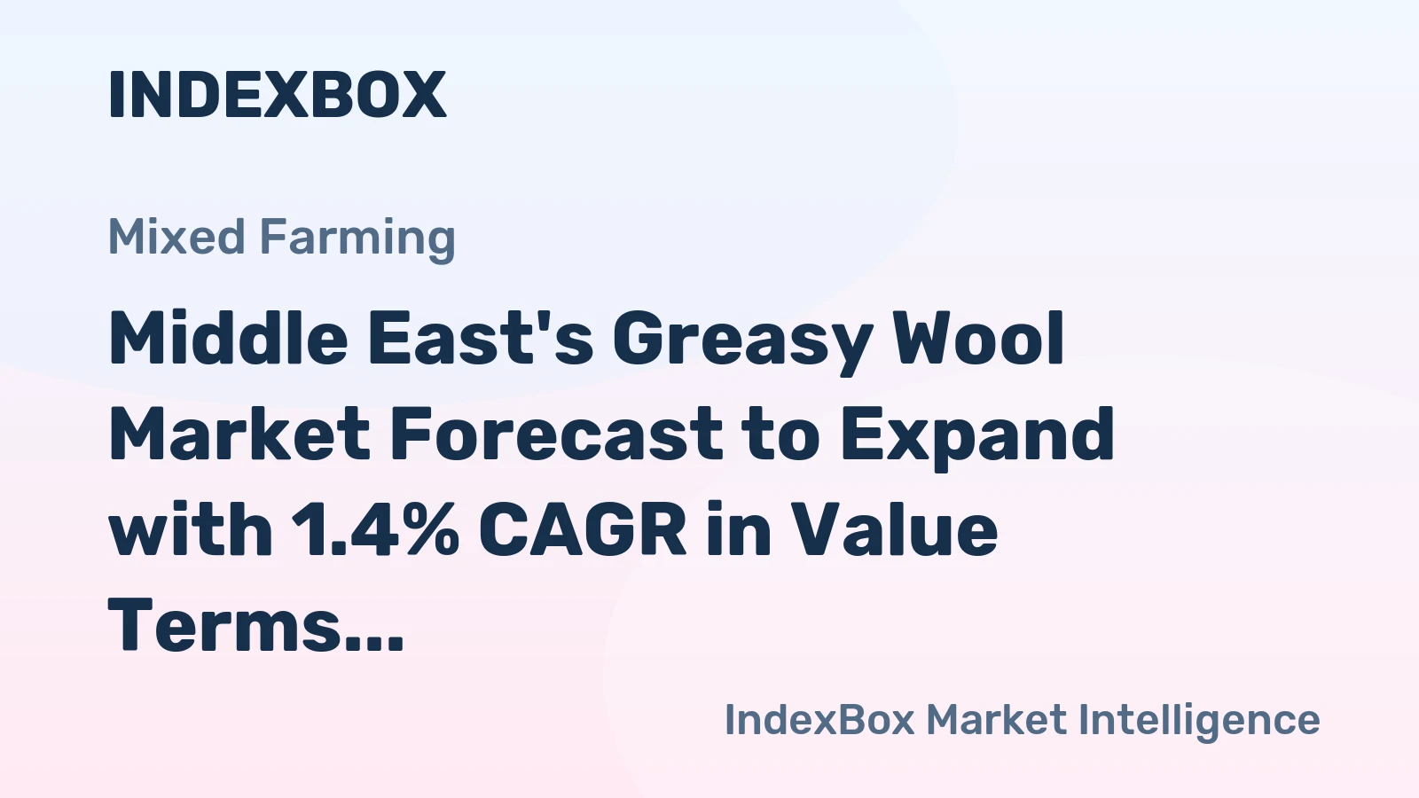 Middle East's Greasy Wool Market Forecast to Expand with 1.4% CAGR in Value Terms