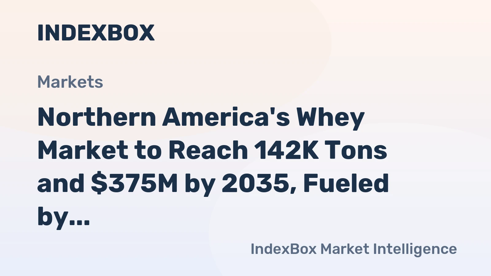Northern America's Whey Market to Reach 142K Tons and $375M by 2035, Fueled by Rising Demand