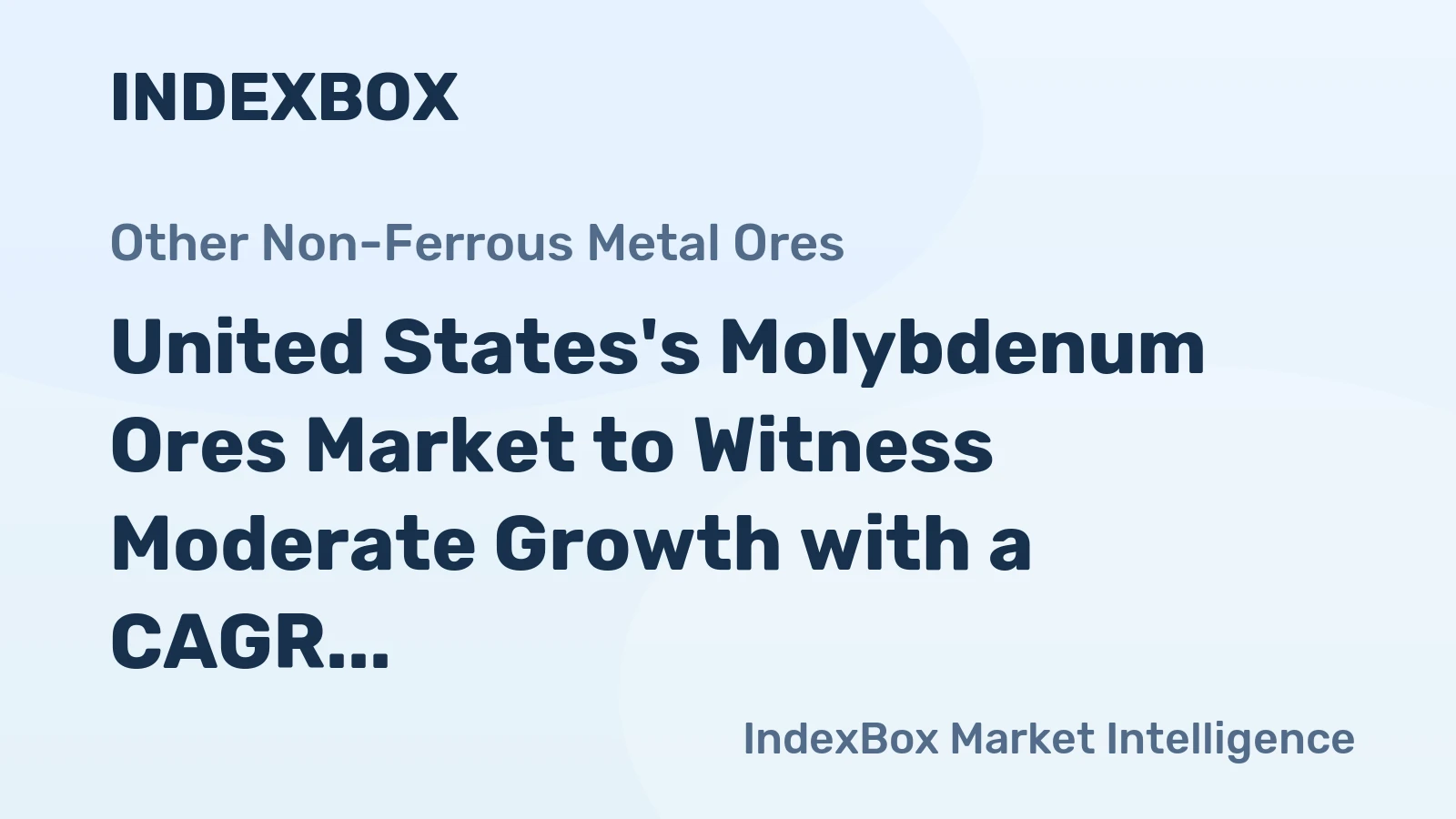United States's Molybdenum Ores Market to Witness Moderate Growth with a CAGR of +0.5% Through 2035