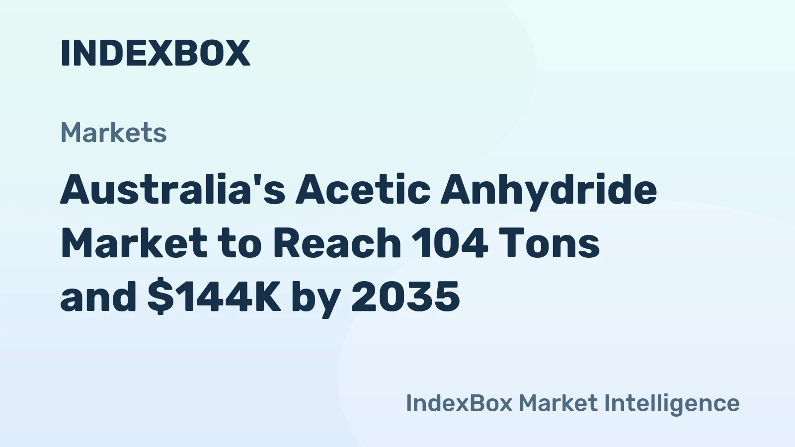 Australia's Acetic Anhydride Market to Reach 104 Tons and $144K by 2035