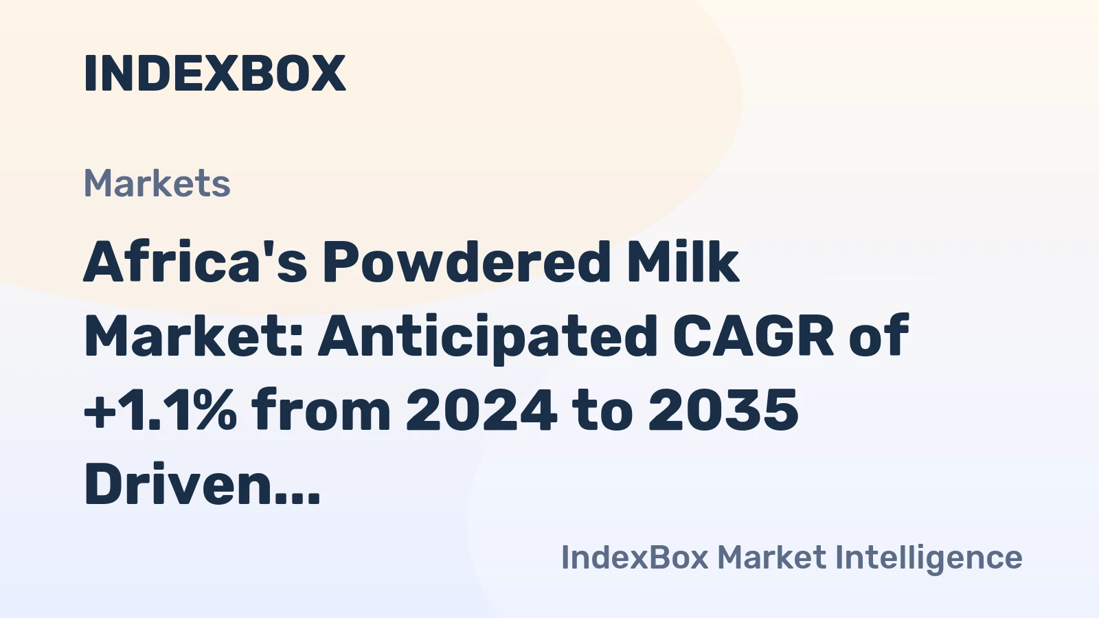 Africa's Powdered Milk Market: Anticipated CAGR of +1.1% from 2024 to 2035 Driven by Increasing Demand
