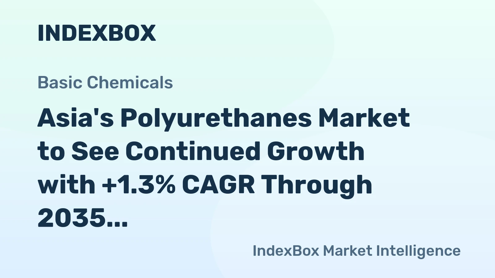Asia's Polyurethanes Market to See Continued Growth with +1.3% CAGR Through 2035