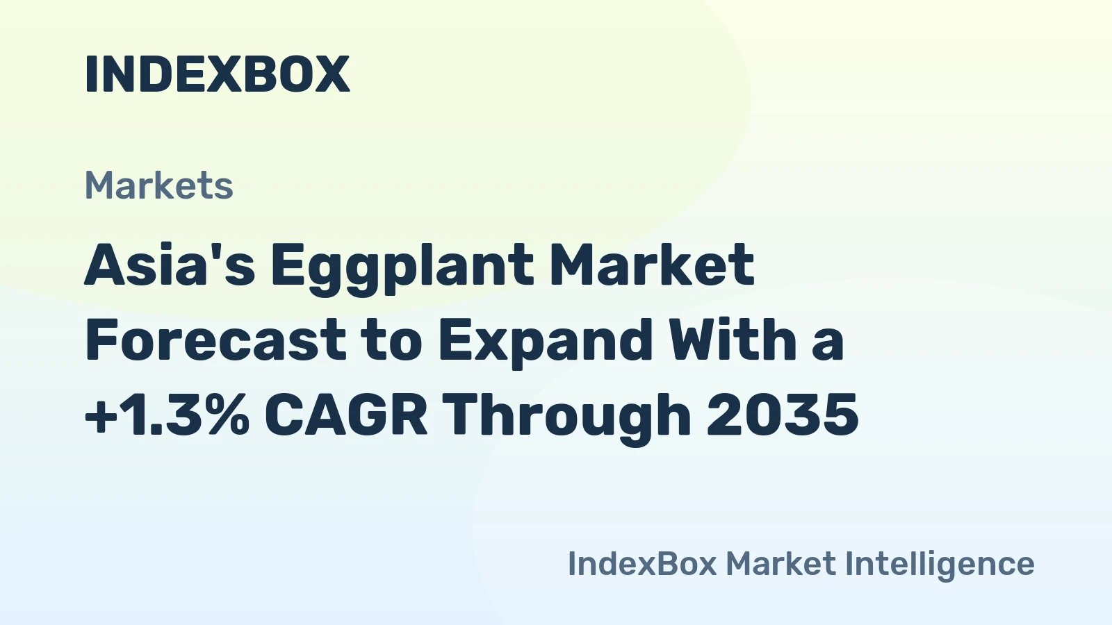 Asia's Eggplant Market Forecast to Expand With a +1.3% CAGR Through 2035