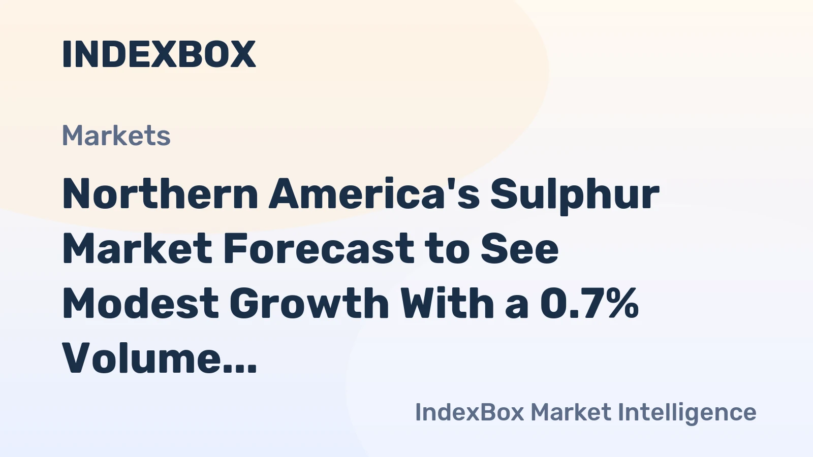 Northern America's Sulphur Market Forecast to See Modest Growth With a 0.7% Volume CAGR Through 2035