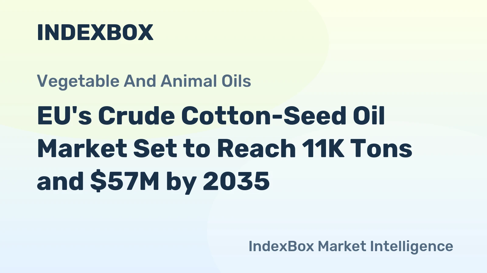 EU's Crude Cotton-Seed Oil Market Set to Reach 11K Tons and $57M by 2035