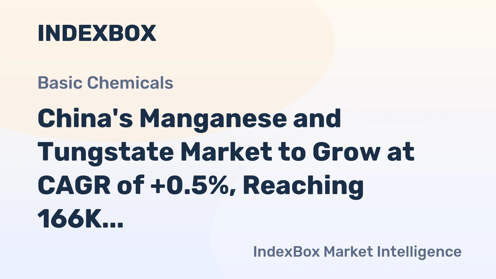 China's Manganese and Tungstate Market to Grow at CAGR of +0.5%, Reaching 166K tons by 2035