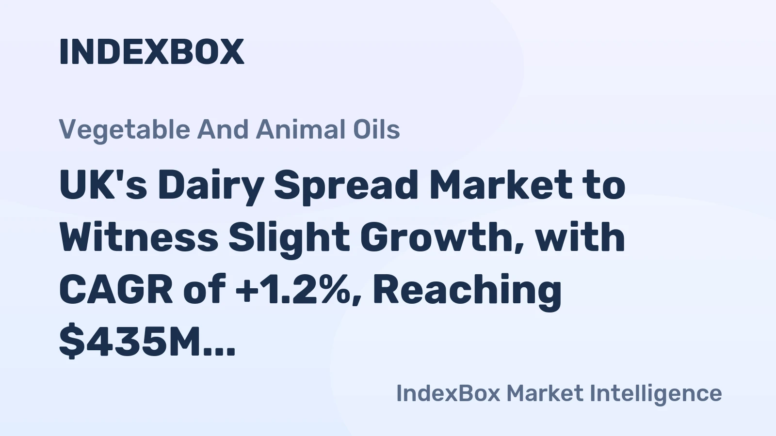 UK's Dairy Spread Market to Witness Slight Growth, with CAGR of +1.2%, Reaching $435M by 2035