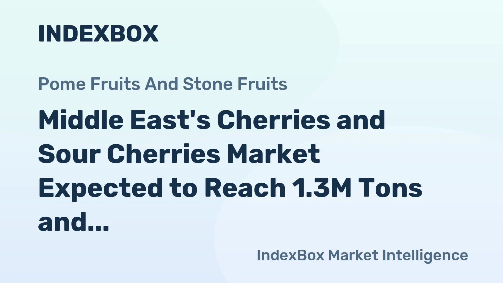 Middle East's Cherries and Sour Cherries Market Expected to Reach 1.3M Tons and $3.7B by 2035