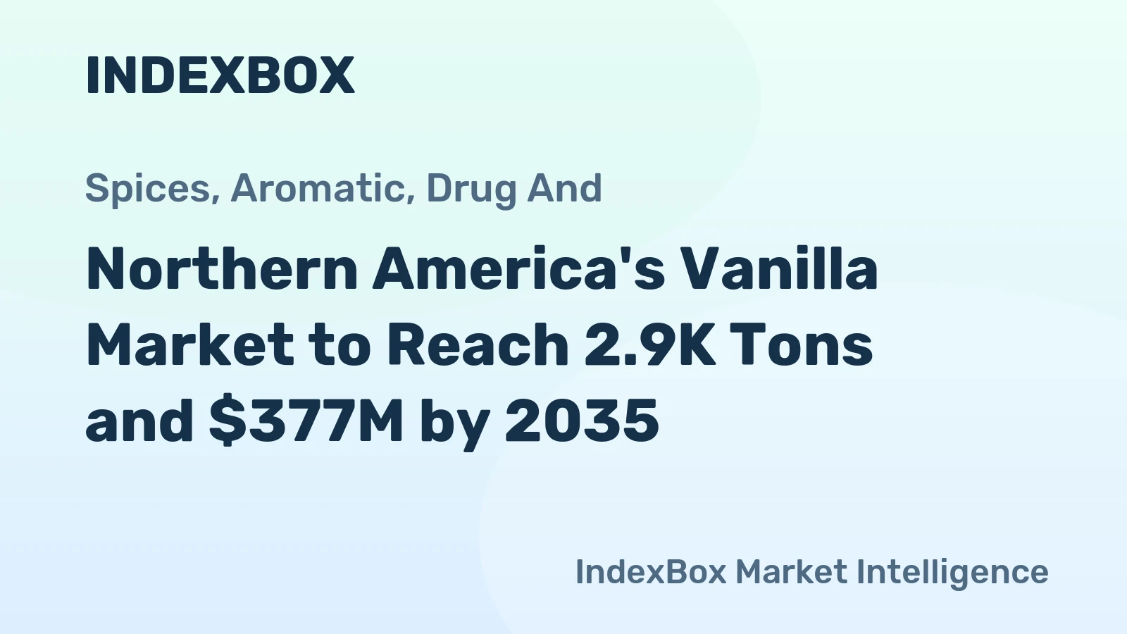 Northern America's Vanilla Market to Reach 2.9K Tons and $377M by 2035