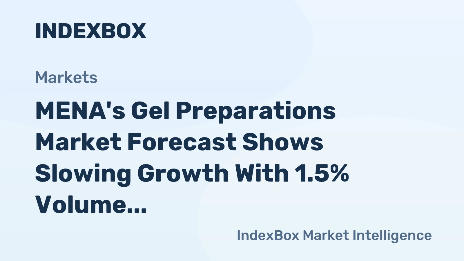 MENA's Gel Preparations Market Forecast Shows Slowing Growth With 1.5% Volume CAGR Through 2035