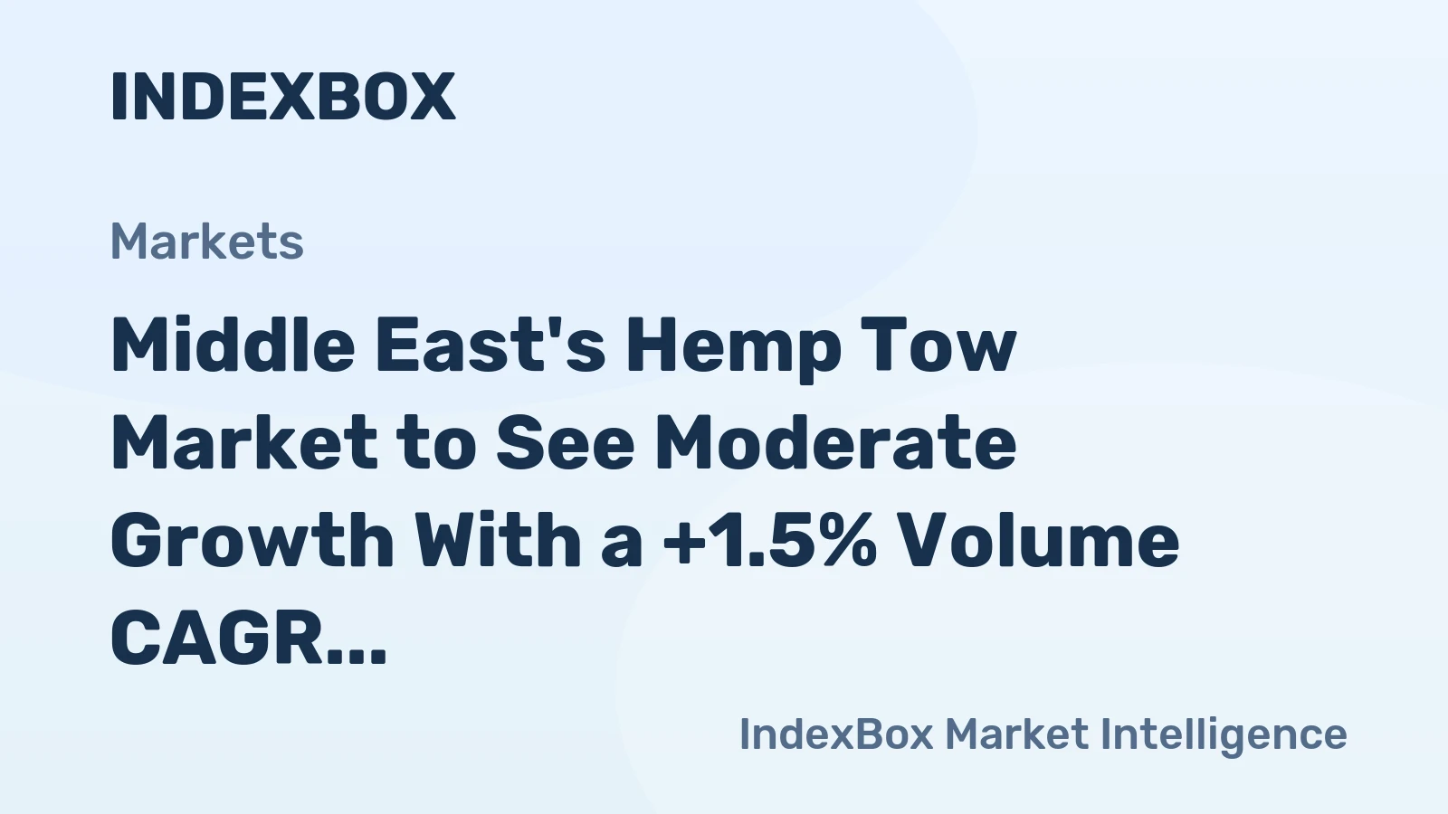 Middle East's Hemp Tow Market to See Moderate Growth With a +1.5% Volume CAGR Through 2035