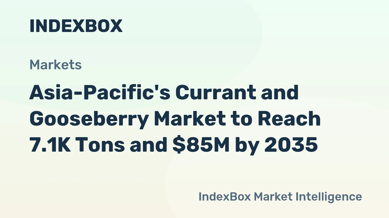 Asia-Pacific's Currant and Gooseberry Market to Reach 7.1K Tons and $85M by 2035