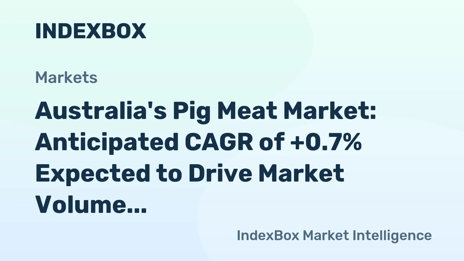 Australia's Pig Meat Market: Anticipated CAGR of +0.7% Expected to Drive Market Volume to 607K Tons by 2035