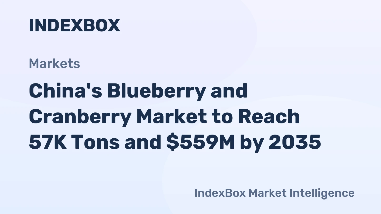 China's Blueberry and Cranberry Market to Reach 57K Tons and $559M by 2035