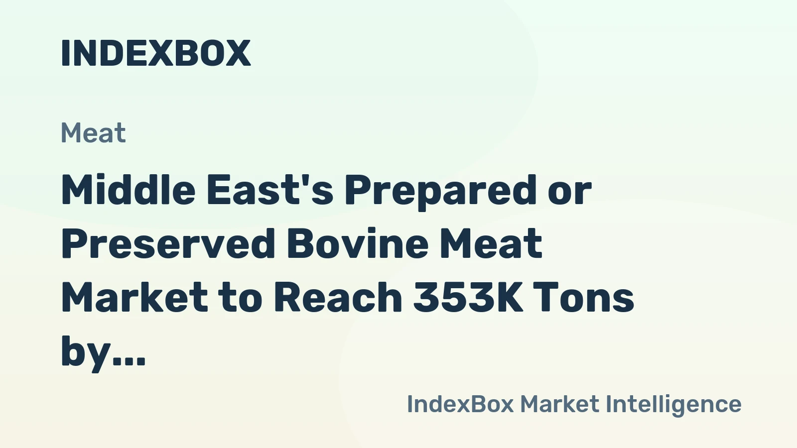Middle East's Prepared or Preserved Bovine Meat Market to Reach 353K Tons by 2035, Valued at $1.8B