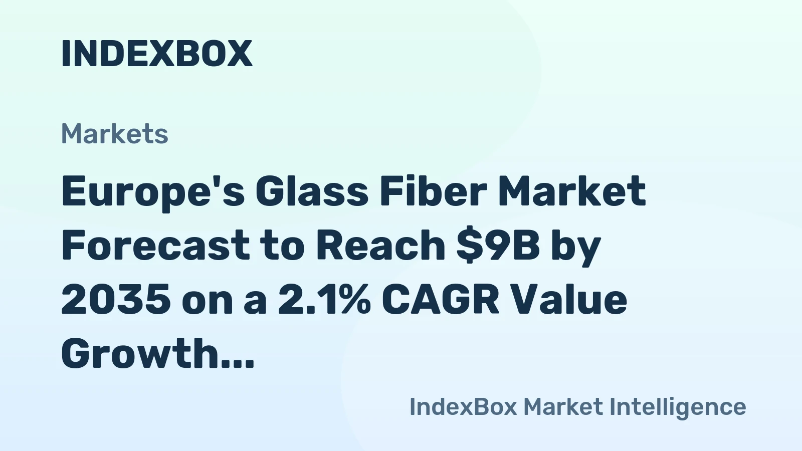 Europe's Glass Fiber Market Forecast to Reach $9B by 2035 on a 2.1% CAGR Value Growth
