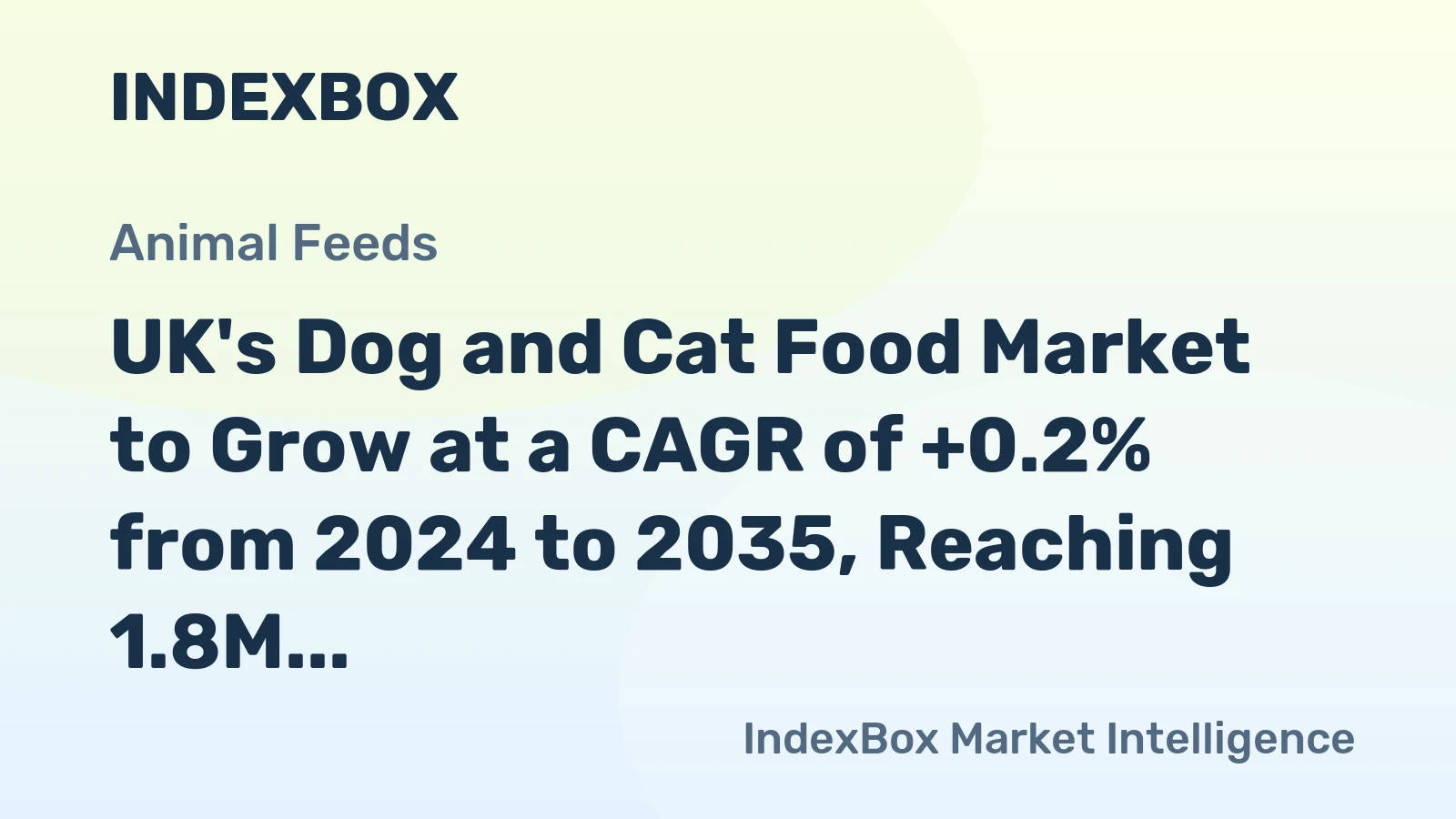 UK's Dog and Cat Food Market to Grow at a CAGR of +0.2% from 2024 to 2035, Reaching 1.8M Tons