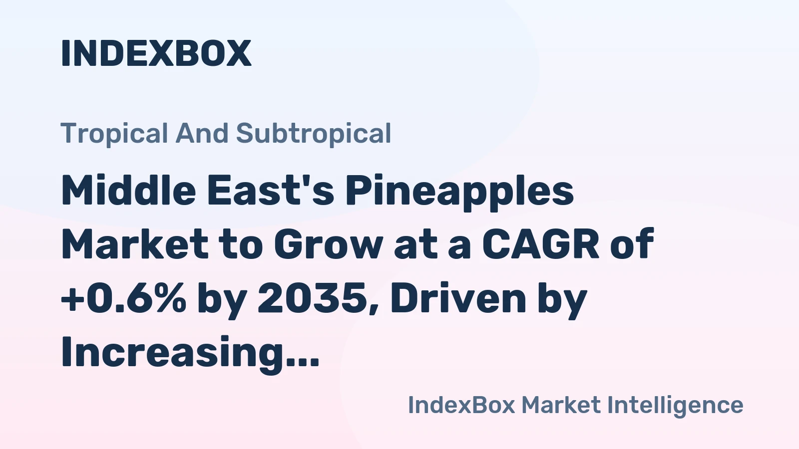 Middle East's Pineapples Market to Grow at a CAGR of +0.6% by 2035, Driven by Increasing Demand