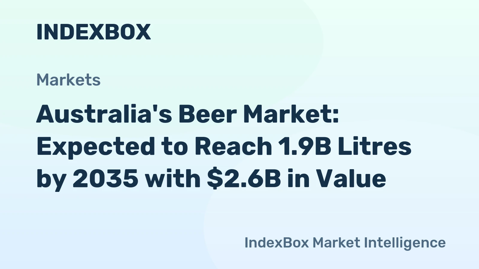 Australia's Beer Market: Expected to Reach 1.9B Litres by 2035 with $2.6B in Value
