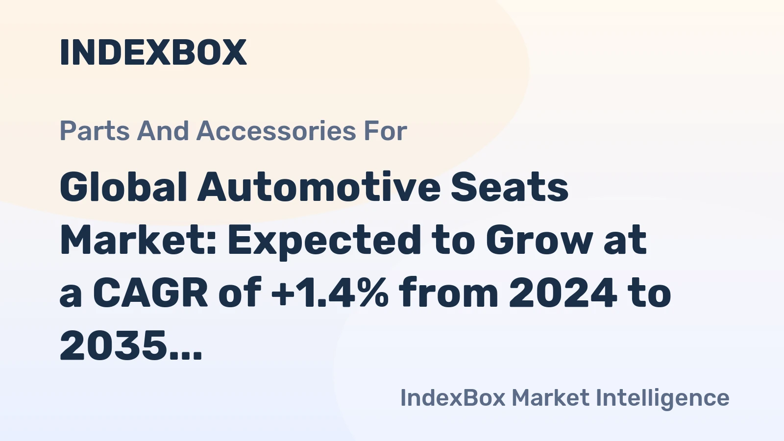 Global Automotive Seats Market: Expected to Grow at a CAGR of +1.4% from 2024 to 2035