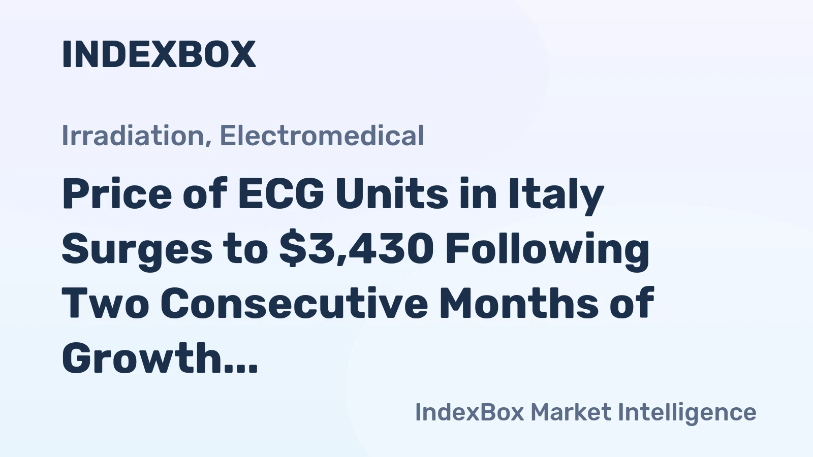 Price of ECG Units in Italy Surges to $3,430 Following Two Consecutive Months of Growth
