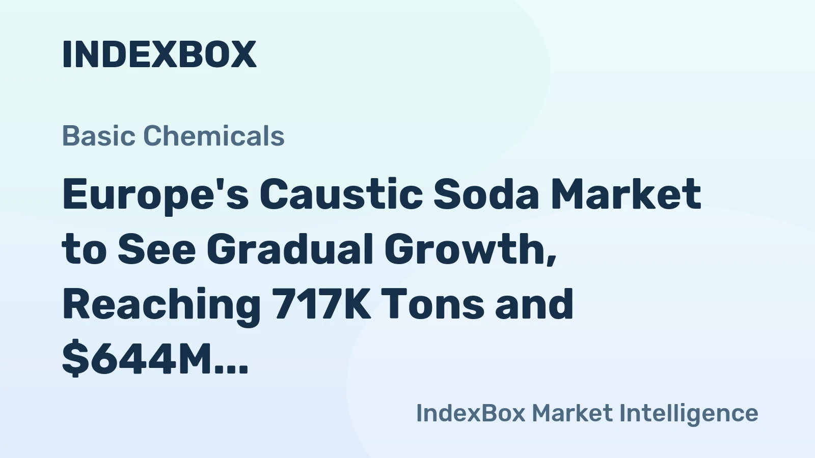 Europe's Caustic Soda Market to See Gradual Growth, Reaching 717K Tons and $644M by 2035