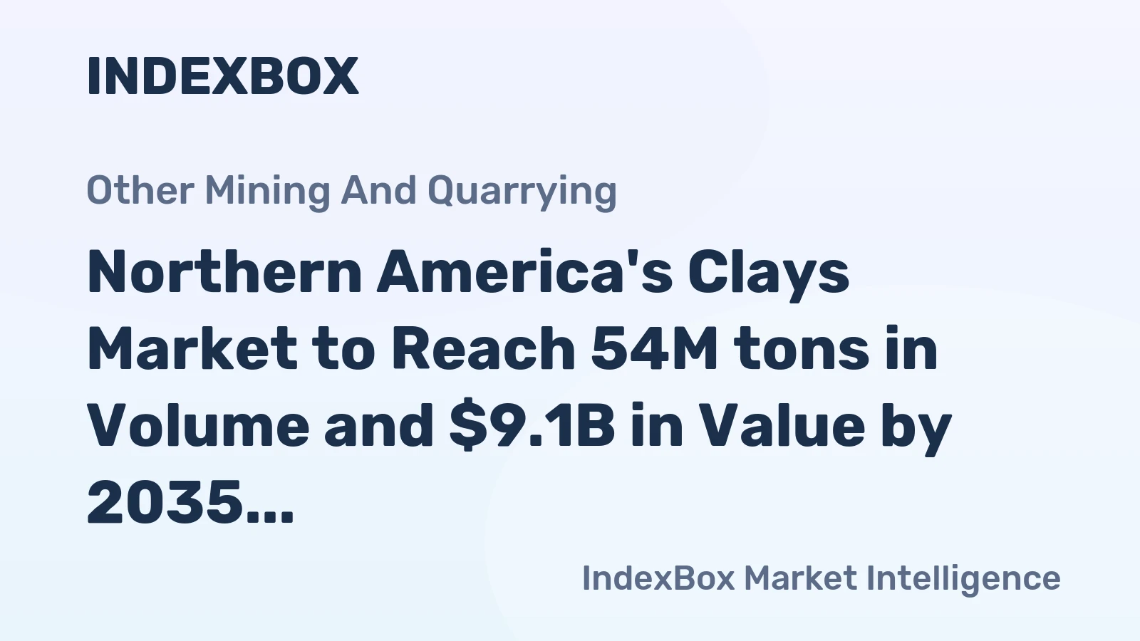 Northern America's Clays Market to Reach 54M tons in Volume and $9.1B in Value by 2035