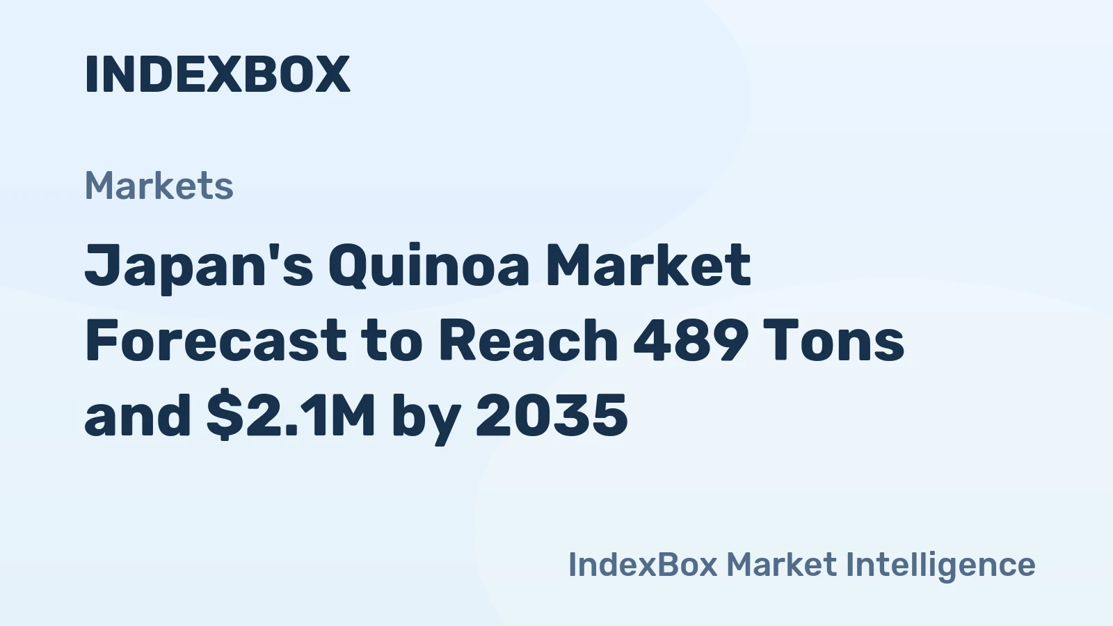 Japan's Quinoa Market Forecast to Reach 489 Tons and $2.1M by 2035